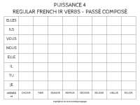 French Connect 4 Game - Regular IR Verbs - Passé Composé by Teach Simple