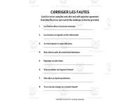 French: Correct the Mistakes Worksheet | Aller and Descriptive ...