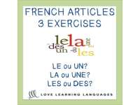 French definite and indefinite articles worksheets by Teach Simple