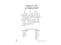 French -ER verbs crossword puzzle - regular -ER verbs - present tense ...