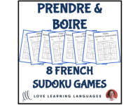 French: Prendre & Boire - Irregular Verbs - Sudoko Games by Teach Simple