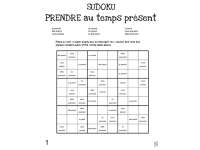 French: Prendre & Boire - Irregular Verbs - Sudoko Games by Teach Simple
