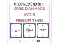 French: Quel Dommage Game - Avoir Present Tense Task Cards by Teach Simple