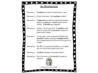 French skit about restaurants - Mini-dialogue au futur simple Distance ...