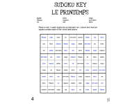 French spring vocabulary sudoku games - Le printemps by Teach Simple