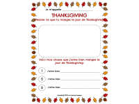 French Thanksgiving Writing Worksheets - No prep printables by Teach Simple