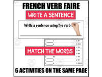 French Verb Faire Worksheet - 6 Activities - One Page Printable ...