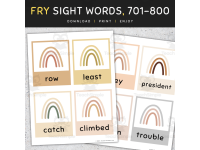 Fry Sight Word Flash Cards: 8th 100, Boho Rainbow, [SET 3] by Teach Simple