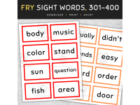 Fry Sight Words, Fourth Hundred, 301-400, [SET 1] by Teach Simple