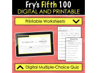 Fry's Fifth 100 Sight Words - Digital and Printable Fill-in-the-Blanks ...
