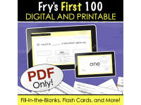 Fry's First 100 Sight Words - Digital and Printable Fill-in-the-Blanks ...