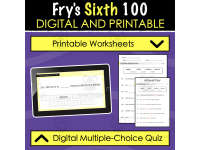 Fry's Sixth 100 Sight Words - Digital and Printable Fill-in-the-Blanks ...