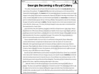 Georgia's Royal Colony Reading Packet by Teach Simple