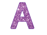 Glitter Letters, Numbers & Symbols - Purple Glitter by Teach Simple