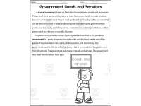 Government Goods and Services Reading Packet by Teach Simple