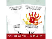 Grill Handprint Craft, Personalized Father's Day Gift for Daddy ...