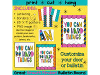 Growth Mindset Bulletin Board or Door Décor | You Can Do Hard Things by ...