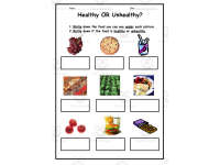 Healthy or Unhealthy Worksheet by Teach Simple