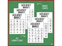 Holidays and Christmas Bingo (40 Cards, 8 Ways to Win) by Teach Simple