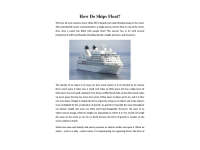 How Ships Float Reading Comprehension Article by Teach Simple