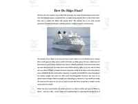 How Ships Float Reading Comprehension Article by Teach Simple