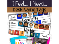 I Feel, I Need.. SEL Themed Desk Name Tags by Teach Simple