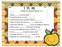 I vs. Me Worksheets by Teach Simple