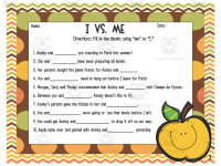 I vs. Me Worksheets by Teach Simple
