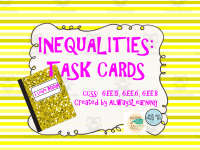 Inequalities Task Cards by Teach Simple
