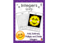 Integers Emoji Math Activity by Teach Simple