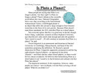 Is Pluto a Planet? Reading Comprehension Worksheet by Teach Simple