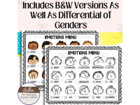 Kid Feelings Faces and Emotions Menu-- Chart and Reference Poster by ...