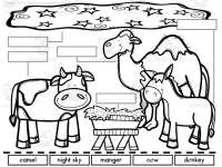 Label the Nativity Cut and Paste Worksheets by Teach Simple