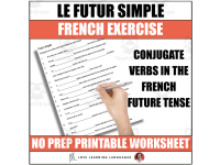 Le Futur Simple - French Future Tense Worksheet by Teach Simple