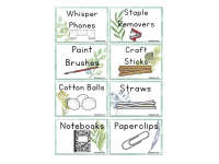 Leaf and Flower Watercolor Classroom Labels by Teach Simple