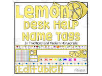 Lemon Themed Name Tags, Editable Desk Help Name Tags by Teach Simple