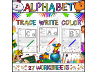 Letter A-Z Worksheets (Trace, Write & Color) - Alphabet Worksheets by ...