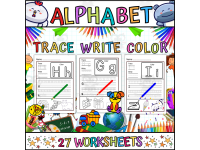 Letter A-Z Worksheets (Trace, Write & Color) - Alphabet Worksheets by ...