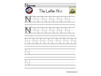 Letter N Handwriting Practice Worksheet by Teach Simple