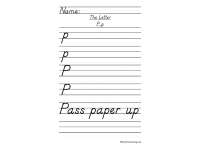 Letter P D'Nealian Style Handwriting Practice Worksheet by Teach Simple