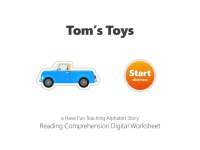 Letter T Tom's Toys Reading Comprehension Digital Worksheet by Teach Simple
