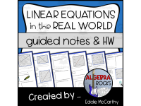 Linear Equation Word Problems Guided Notes + Homework Set by Teach Simple