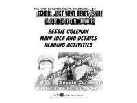 Main Idea and Details Activities: Bessie Coleman | Nonfiction Passage ...