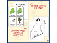 Maine State Unit Study (Capital, Bird, Flower, Flag, Animal) by Teach ...