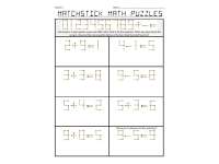 Match Stick Math Puzzles by Teach Simple