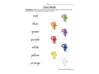 Matching Color Words Worksheet by Teach Simple