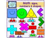 Math Signs Numbers and Shapes Characters by Teach Simple