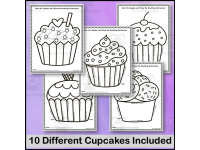 Mindfulness Breathing Cupcake Coloring Pages Set - Great for Calming ...