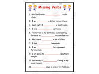 Missing Verbs Worksheet by Teach Simple