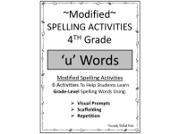 Modified Spelling Activities | List of 'u' Words by Teach Simple